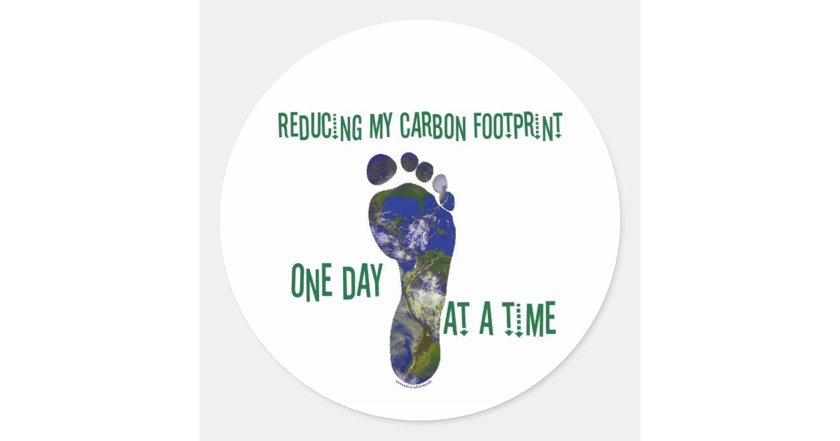 Reducing my carbon footprint t-shirts and gifts. classic round sticker ...