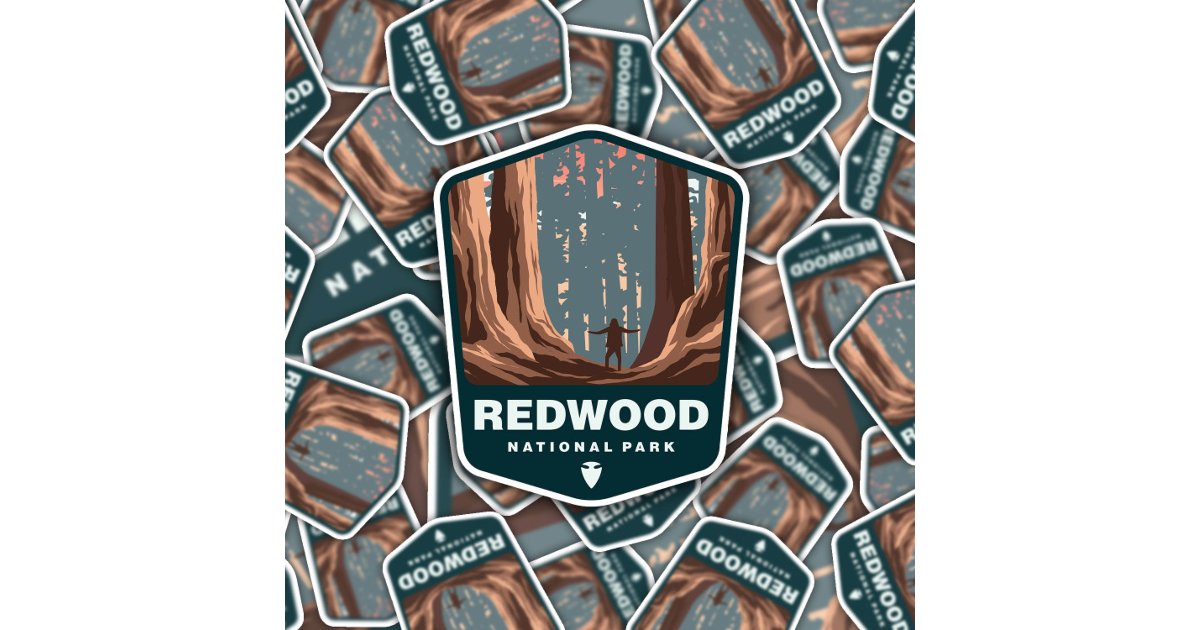 Redwood National Park California | Die-Cut Sticker | Zazzle