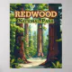 Redwood National Park California Tree Retro Poster | Zazzle
