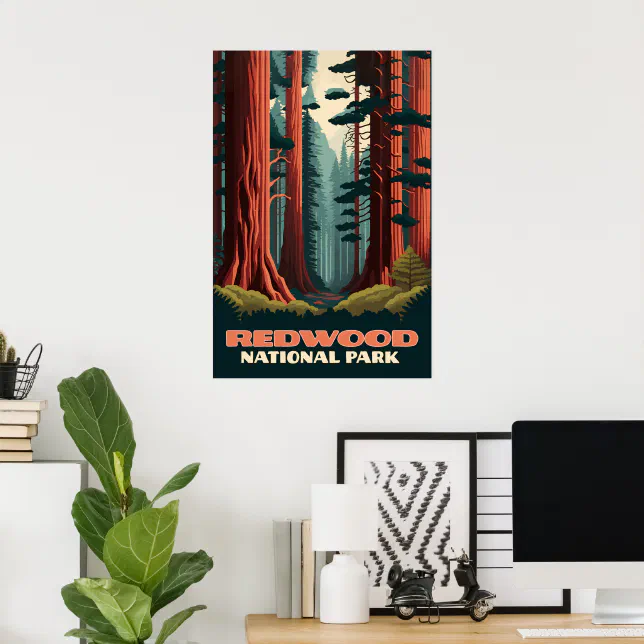 Redwood National Park California Trees Poster | Zazzle