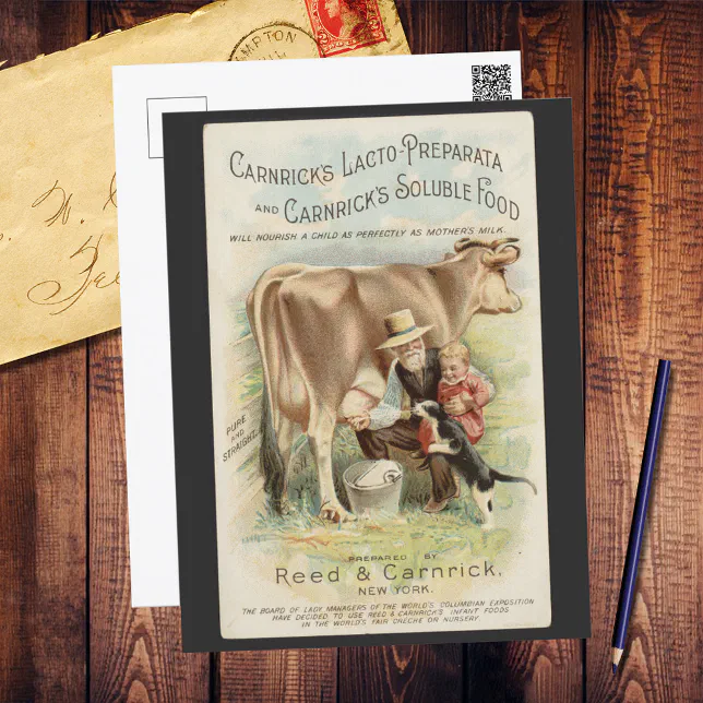 Reed Carnrick Vintage Farm Ad Postcard | Zazzle