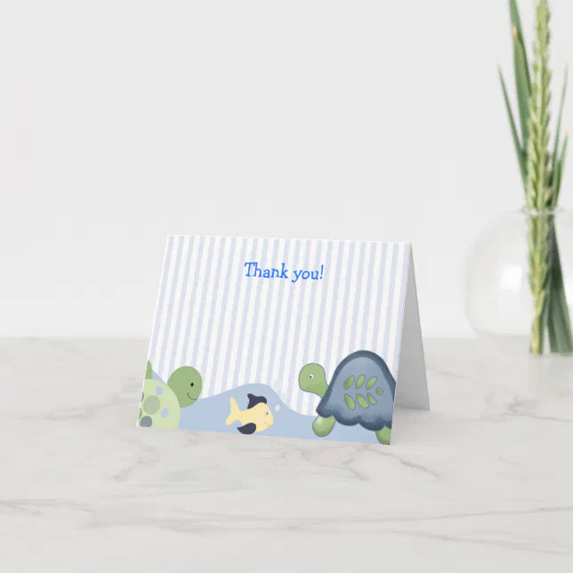 REEF TURTLE Folded Thank you note | Zazzle