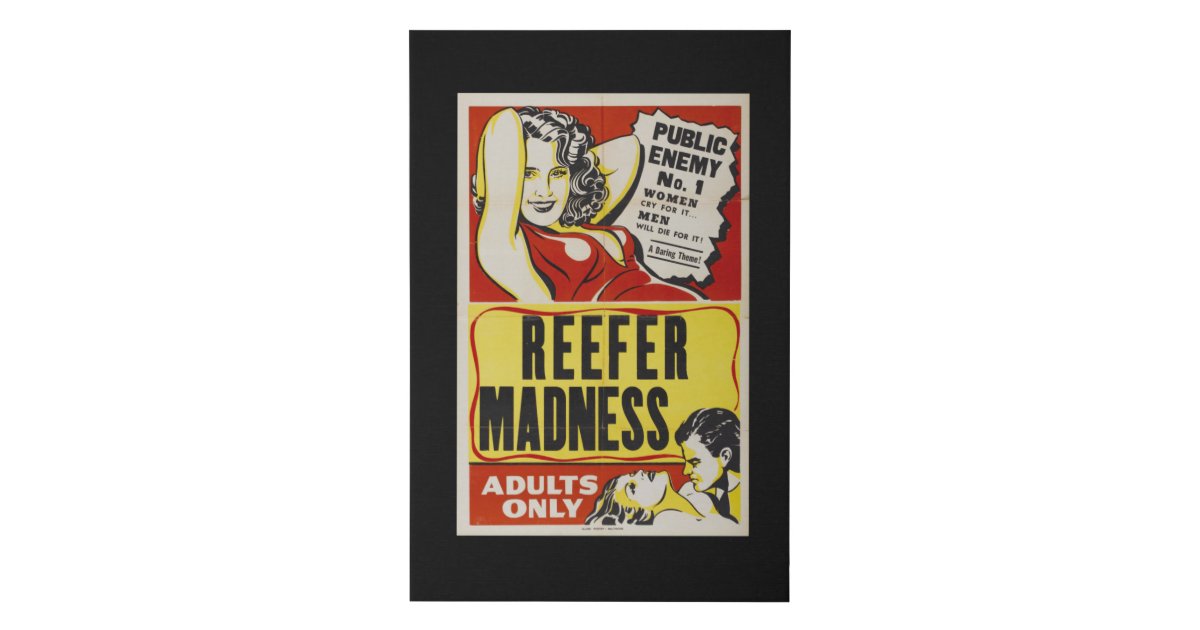Reefer madness retro vintage poster faux canvas print | Zazzle