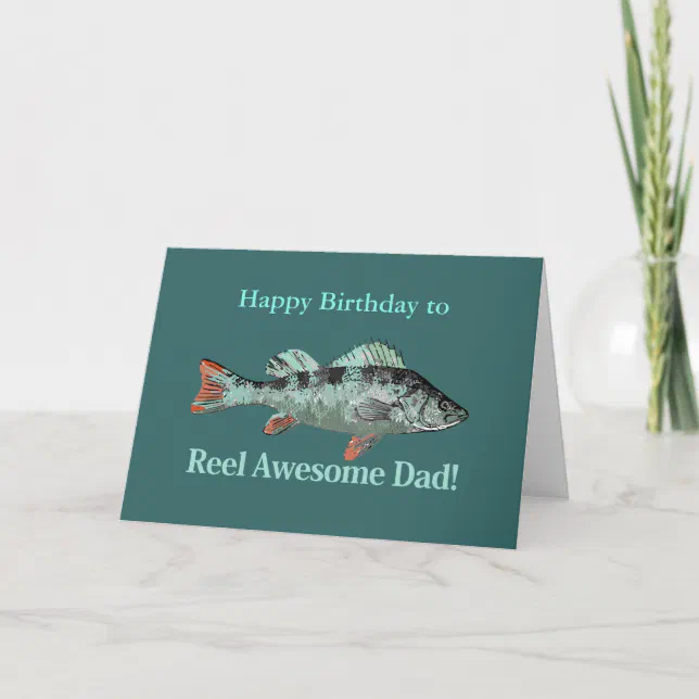 Reel Awesome Dad Fishing Humor Birthday Humor Card | Zazzle