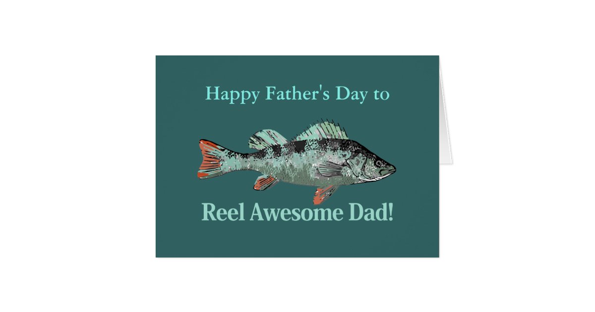 Reel Awesome Dad Fishing Humor Father's Day Pun Card | Zazzle.com