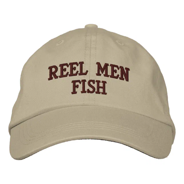 Reel Men Fish Embroidered Hat | Zazzle