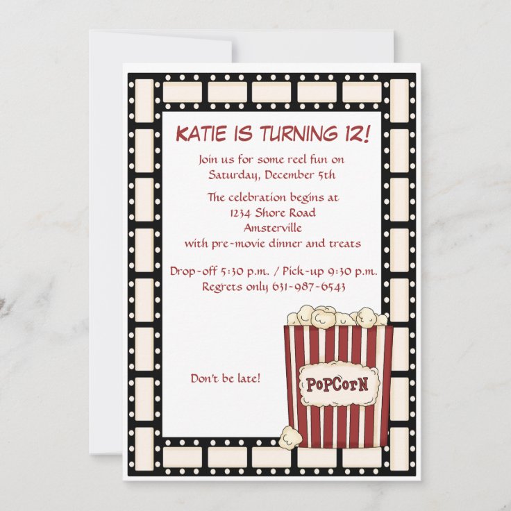 Reel Time Birthday Party Invitation | Zazzle
