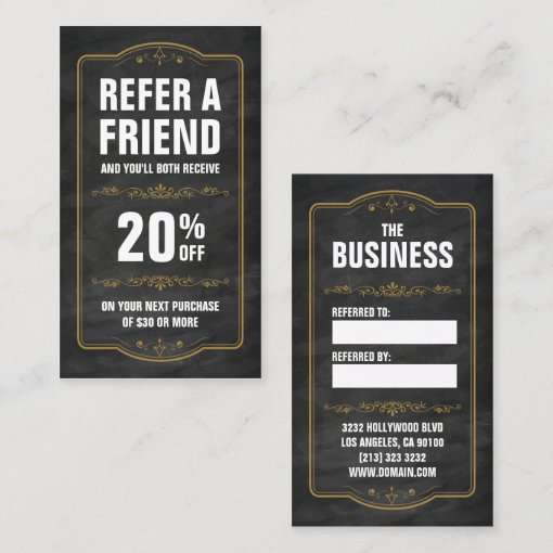 Refer a Friend Chalkboard Bold Referral | Zazzle