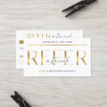 Refer A Friend Modern Glam Gold Logo Salon Spa Referral Card | Zazzle