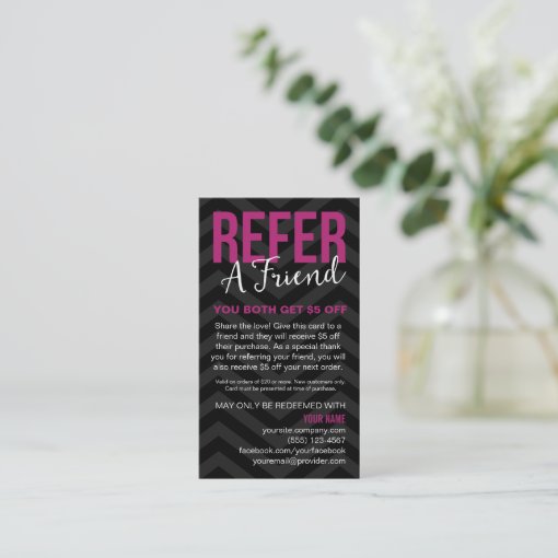 Refer A Friend Referral Card Business Cards | Zazzle