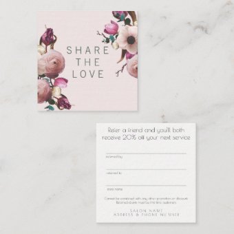 Refer a Friend Referral Salon Shop Client Card Set | Zazzle