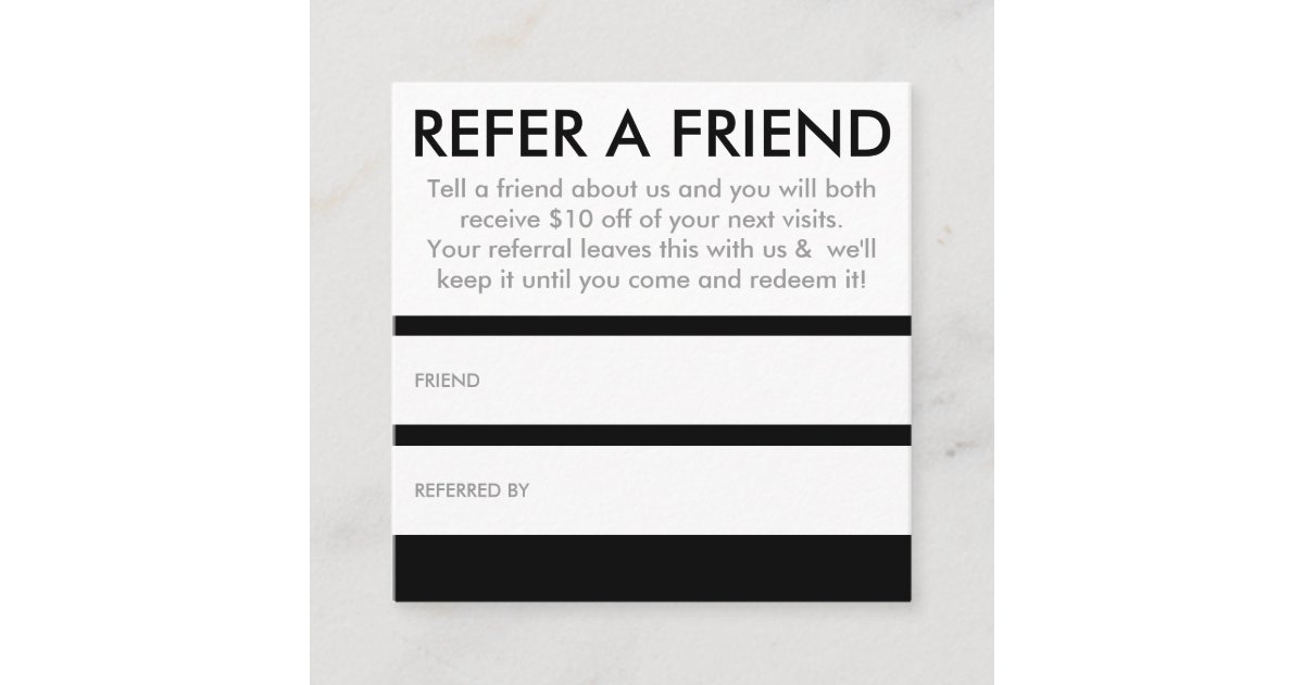 refer a friend square referral card | Zazzle