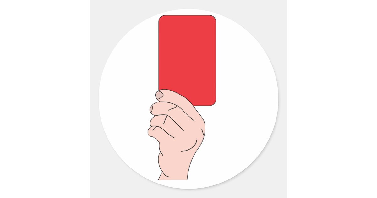 Referee Showing A Red Card Stickers | Zazzle