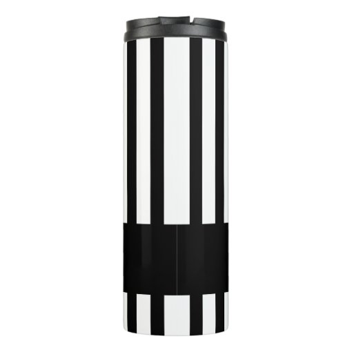Referee Zebra Stripe Black & White Thermal Tumbler | Zazzle