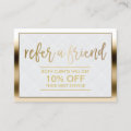 Referral Card | Modern Gold Framed | Zazzle