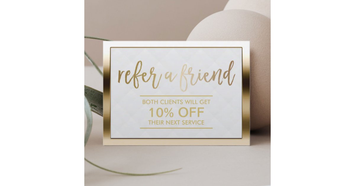 Referral Card | Modern Gold Framed | Zazzle