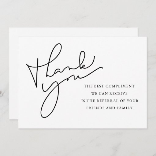 Referral Thank You, Referral Note Card, Thank You Card | Zazzle Referral Thank You, Referral Note Card, Thank You Card | Zazzle