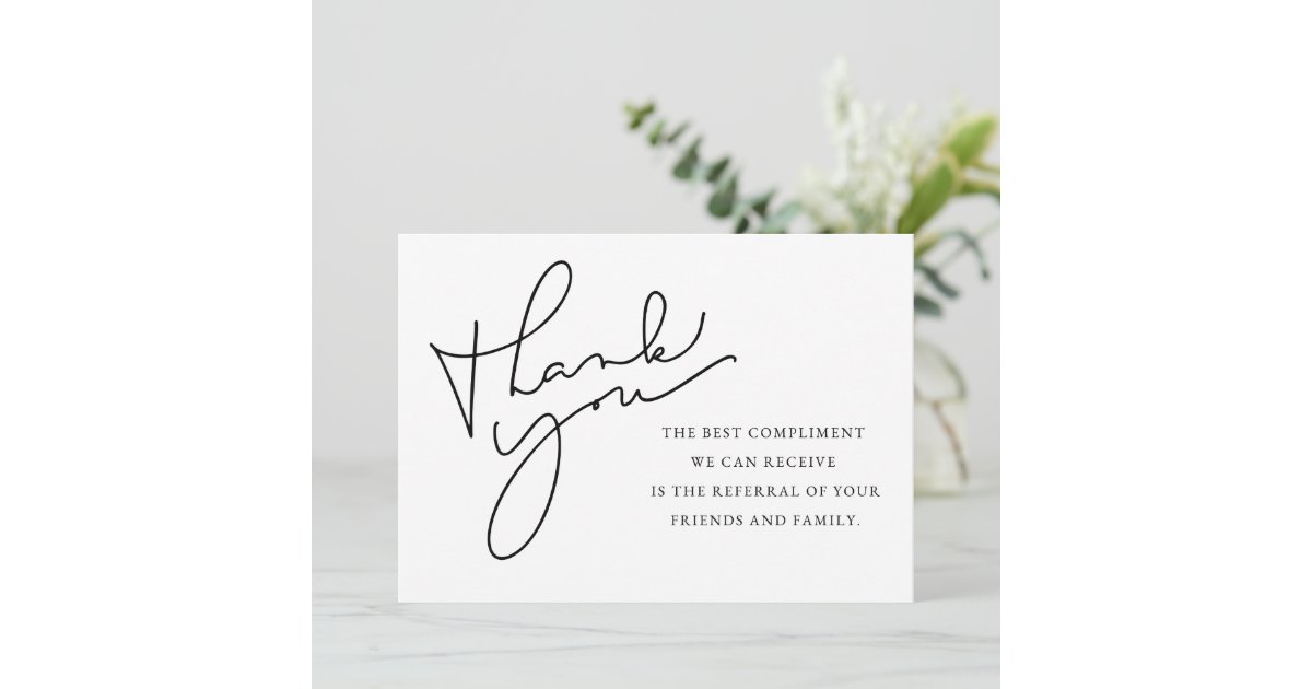 Referral Thank You, Referral Note Card, Thank You Card | Zazzle Referral Thank You, Referral Note Card, Thank You Card | Zazzle
