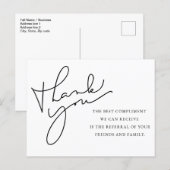 Referral Thank You, Referral Note Card, Thank You Postcard | Zazzle