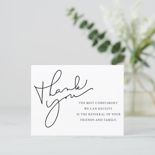 Referral Thank You, Referral Note Card, Thank You Postcard | Zazzle Referral Thank You, Referral Note Card, Thank You Postcard | Zazzle