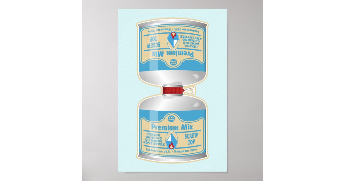 Refilling gas canisters for camp stoves poster | Zazzle