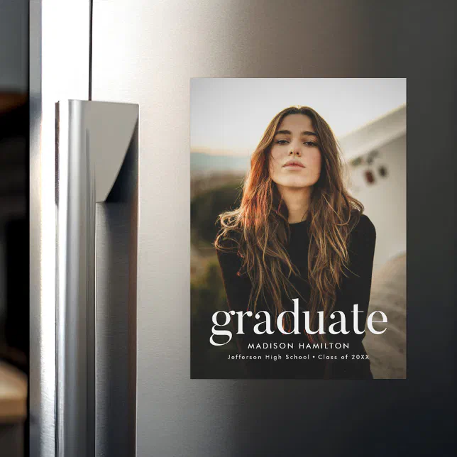 Refined Photo Graduation Announcement Magnet | Zazzle