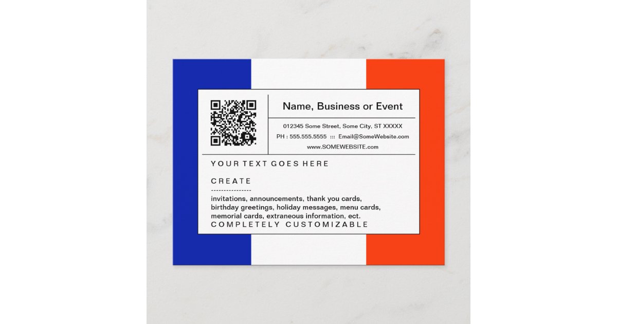 refined QR code : france Invitation Postcard | Zazzle