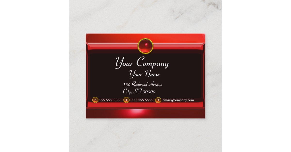 REFLECTIONS 2 RUBY monogram white black red Business Card | Zazzle