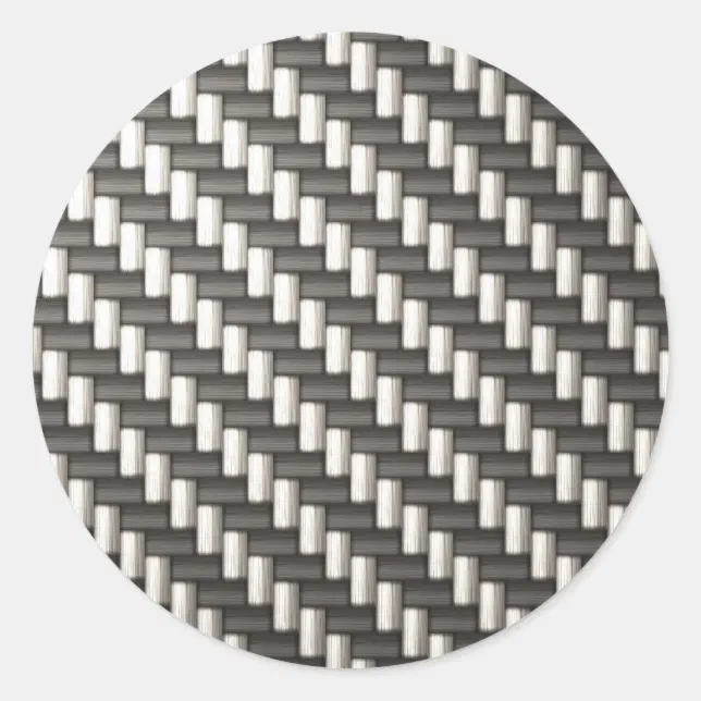 Reflective Carbon Fiber Textured Classic Round Sticker | Zazzle