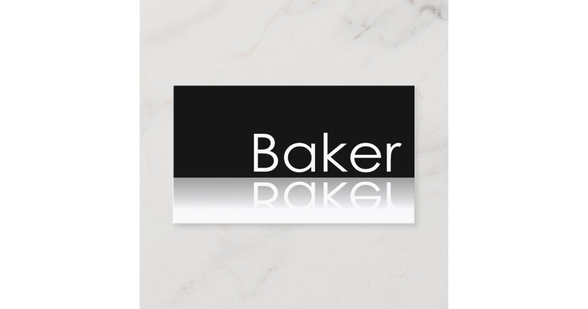 Reflective Text - Baker - Business Card | Zazzle