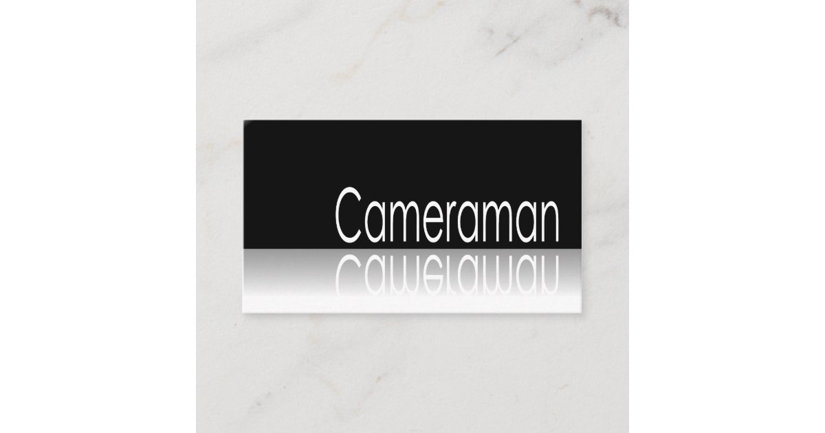 Reflective Text - Cameraman - Business Card | Zazzle