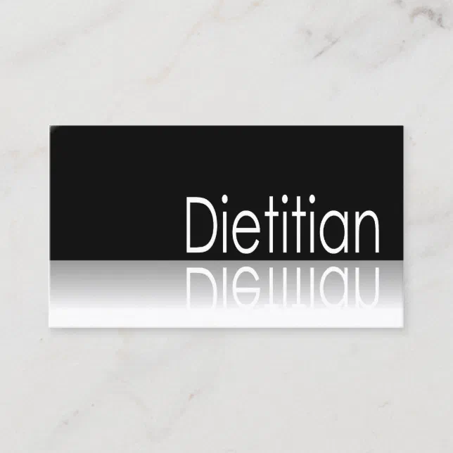 Reflective Text - Dietitian - Business Card | Zazzle