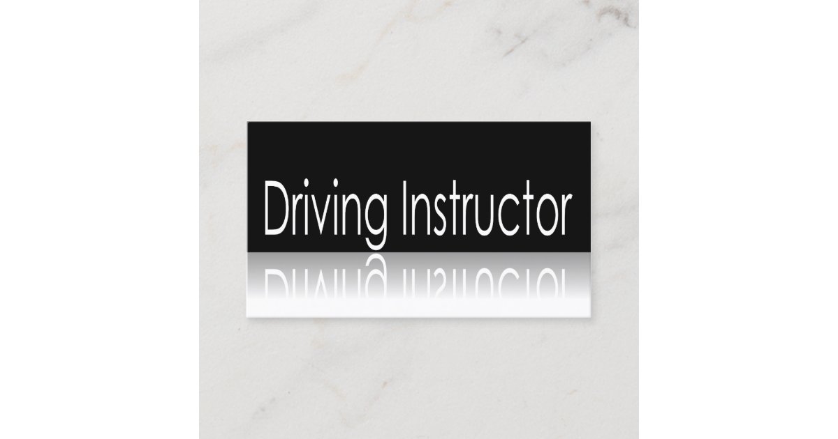 Reflective Text - Driving Instructor Business Card | Zazzle