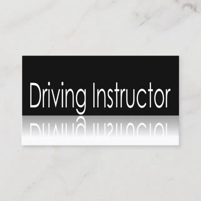 Reflective Text - Driving Instructor Business Card | Zazzle