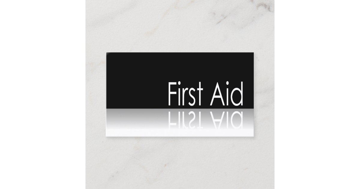 Reflective Text - First Aid - Business Card | Zazzle