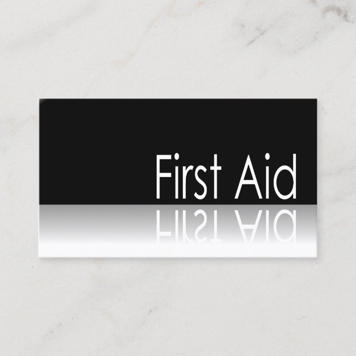 Reflective Text - First Aid - Business Card | Zazzle