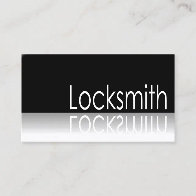 Reflective Text - Locksmith - Business Card | Zazzle