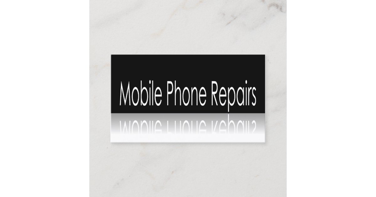 Reflective Text - Mobile Phone Repairs - Card | Zazzle