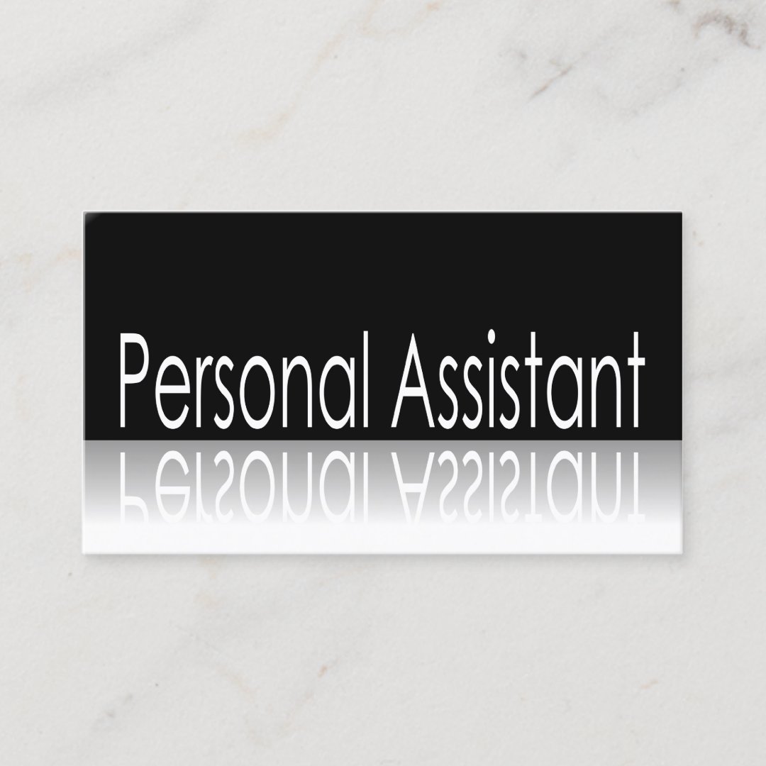 Reflective Text - Personal Assistant Business Card | Zazzle