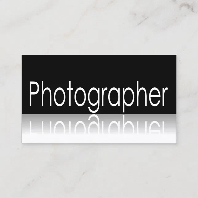 Reflective Text - Photographer - Business Card | Zazzle