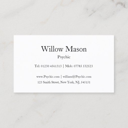 Reflective Text - Psychic - Business Card | Zazzle