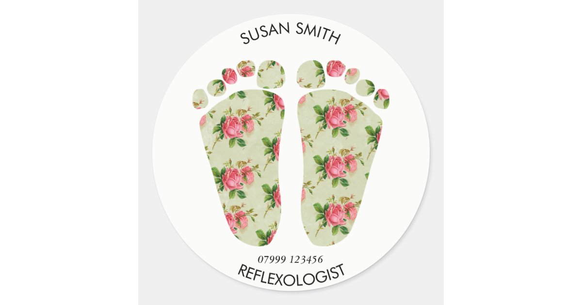 reflexology business logo sticker feet chiropodist | Zazzle