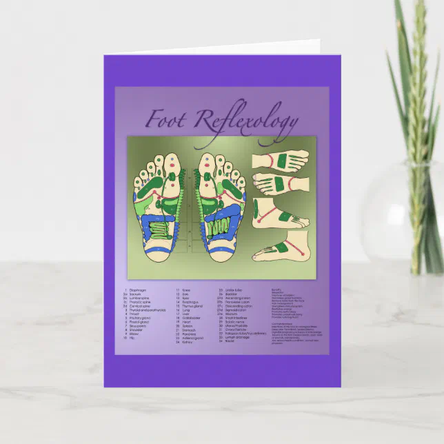Reflexology chart card | Zazzle