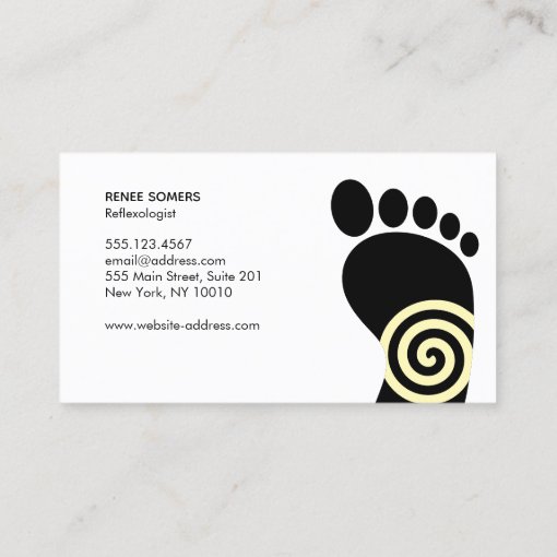 Reflexology Foot Logo Business Card | Zazzle