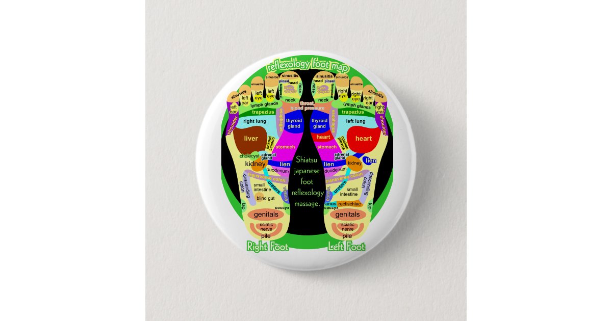 reflexology foot map button | Zazzle