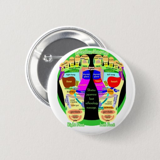 reflexology foot map button | Zazzle