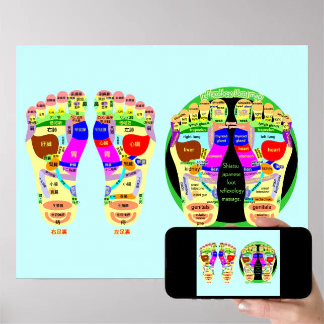 reflexology foot map poster | Zazzle