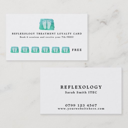 Reflexology loyalty card business card podiatry | Zazzle