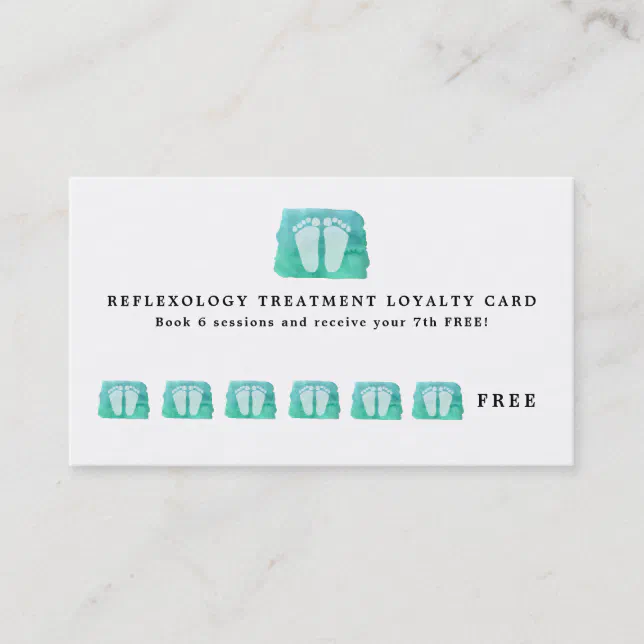 Reflexology loyalty card business card podiatry | Zazzle