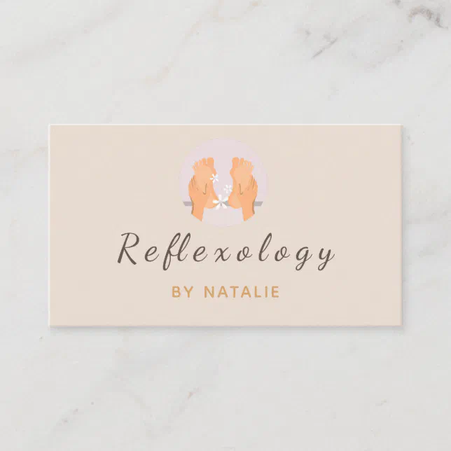 Reflexology Massage Therapy Feet Foot Social Media Business Card | Zazzle